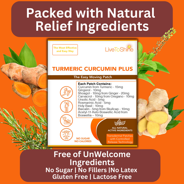 Turmeric Curcumin Anti Inflammatory Patches - LiveToShine